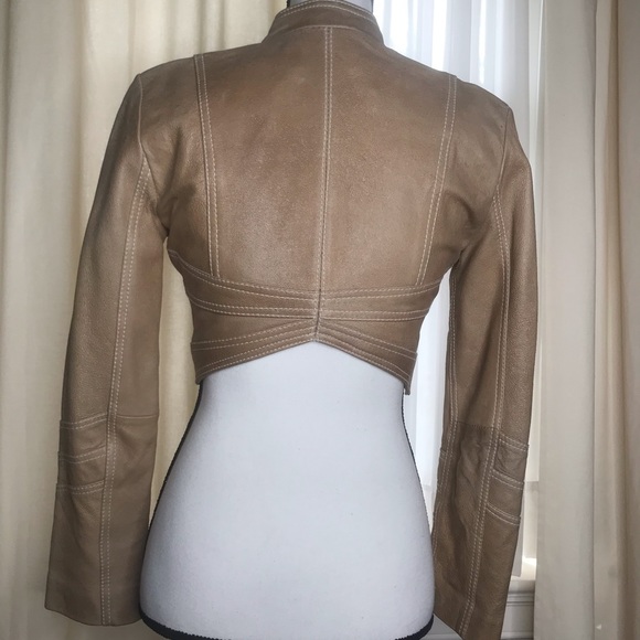 Jackets & Coats | Genuine Leather Cropped Tan Jacket | Poshmark